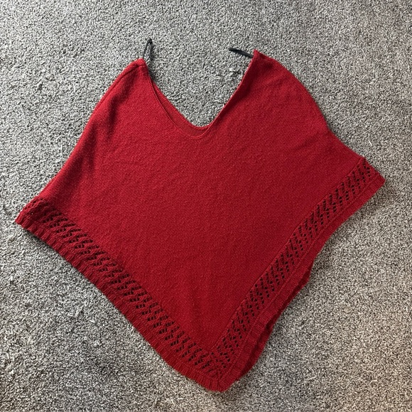 Source Unknown | Sweaters | Vintage Alc Crochet Knit Vneck Shawl Poncho ...